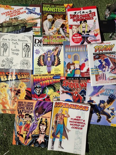 Lot of 13 How To draw Super Heroes Monsters Tanks Animation Comic Booka ...