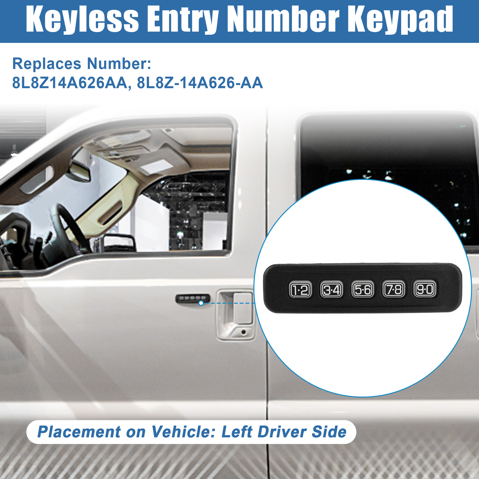 Piece of 1 Driver Side Door Keyless Entry Number Keypad fit for Ford ...
