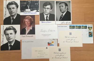 ICELAND 7 x Autograph Collection/ Presidents, Prime Ministers, Signed ...