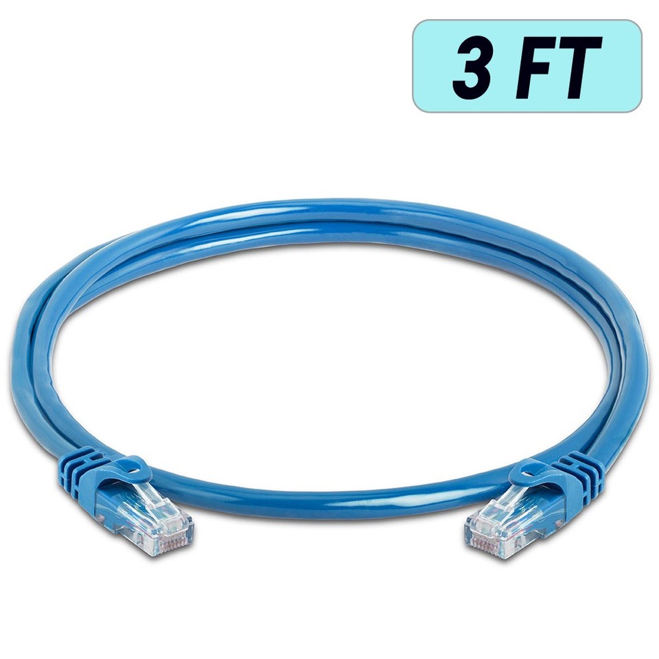 5 x Cat 6 Patch Cord Blue Cat6 Cable Ethernet RJ45 Connectors Internet ...