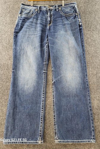 BKE Seth Denim Jeans Mens 38x32 Blue Relaxed Bootcut Med Wash ...