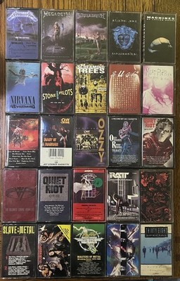 Heavy Metal VS. Grunge Cassette Lot Of 25 Metallica Megadeth Nirvana ...