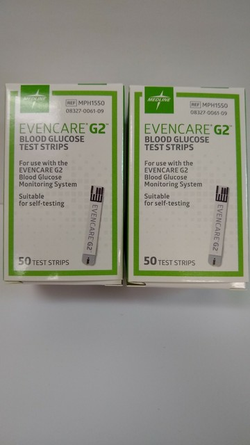EvenCare G2 Medline Blood Glucose Test Strip 50 Ct for sale online | eBay