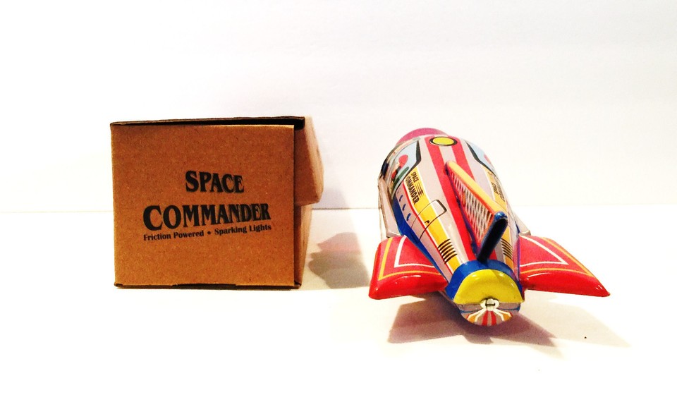 BRAND NEW TIN TREASURES SPACE COMMANDER FRICTION POWERED TIN TOY MINT ...