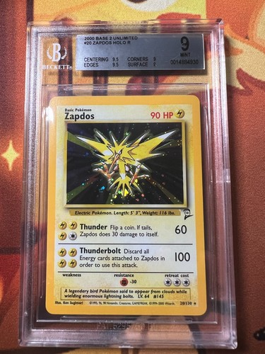 Pokemon BASE SET 2 WOTC ZAPDOS #20 BGS 9 | eBay