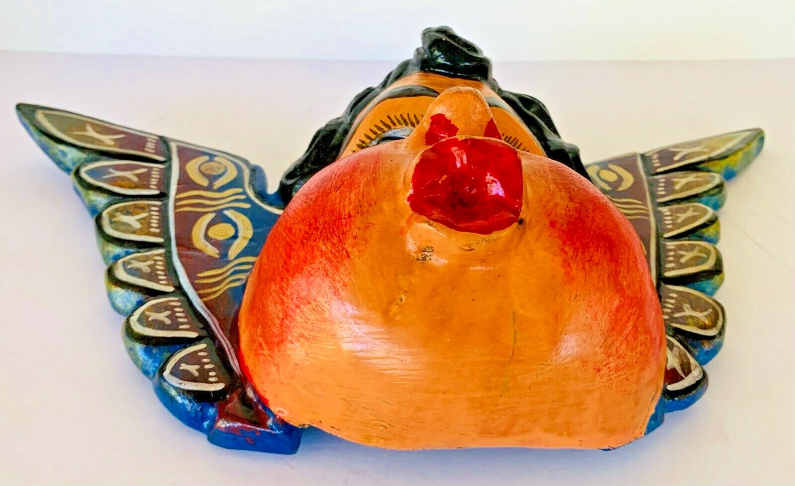 Mexican Folk Art Carved Wood Angel Cacheton Bust Wall Hanging Colonial ...