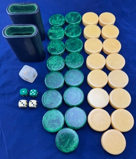 VTG Crisloid Swirl Green Amber Bakelite Backgammon Chips Large 1.75" Set 30 | eBay