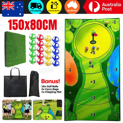 Chipping Golf Game Mat Indoor Stick Chip Game with 16Grip Golf Balls ...