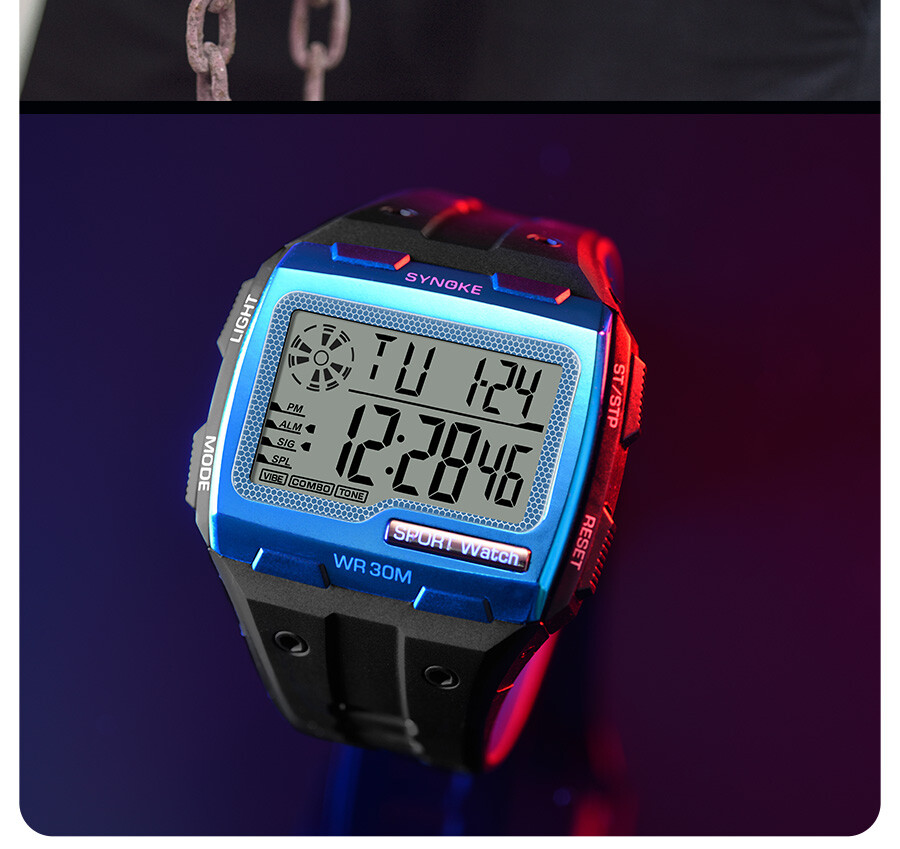 Men's Outdoor Sport Watch Waterproof Watch Digital Watch LED Large ...