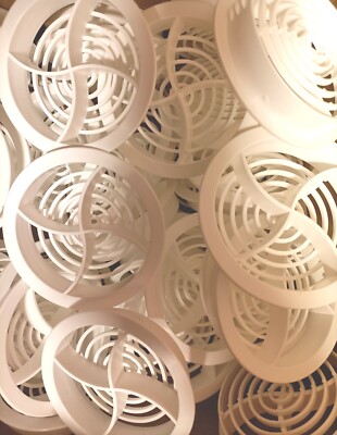 10x White Plastic Round Soffit Air Vents Circular Push Fit Vent fascia ...