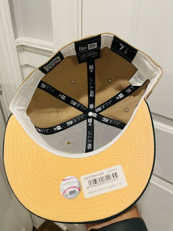 New Era 59Fifty Houston Astros Fitted Hat Side Patch Peach UV Size 7 1/ ...