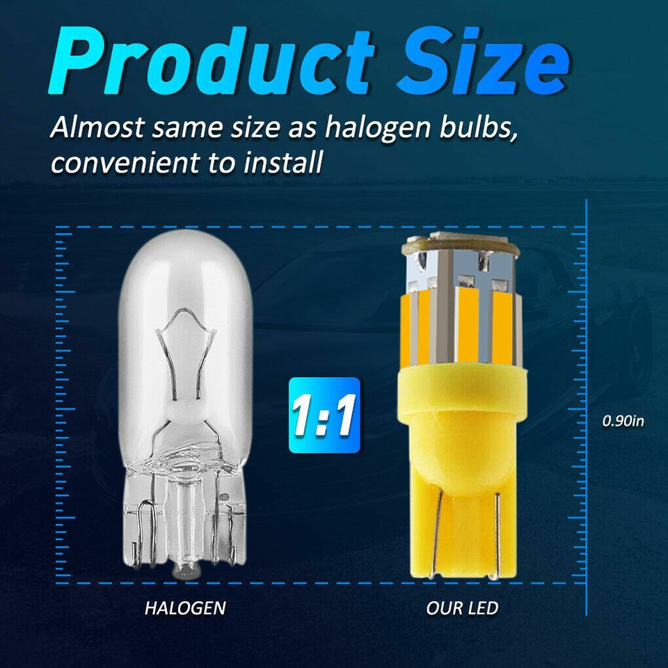 LED Amber Yellow Front Side Marker Light Bulb For 2010-2019 ...