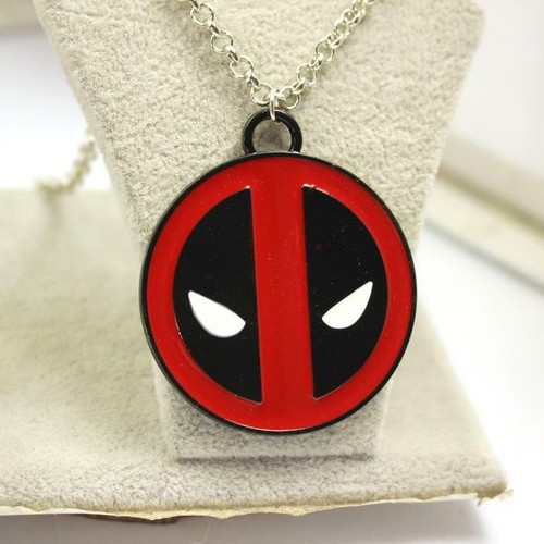 Marvel Comics DEADPOOL LOGO Enamel & Black Pendant On 20" HD Link Chain ...