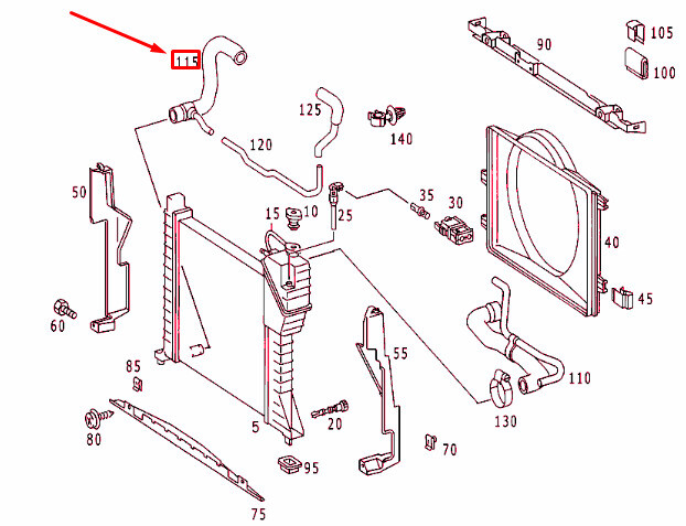 OEM Mercedes-Benz SPRINTER 903 Radiator Bottom Hose A9015012682 Genuine ...