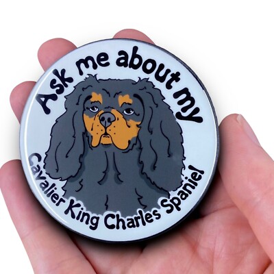 Cavalier King Charles Spaniel Pinback Button Dog Pin Accessories 2.25 ...