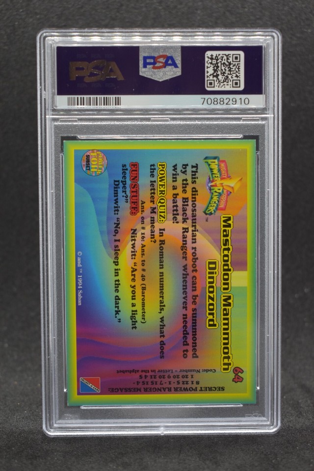 1994 Mighty Morphin Power Rangers #64 Mastodon Mammoth Dinozord Power ...