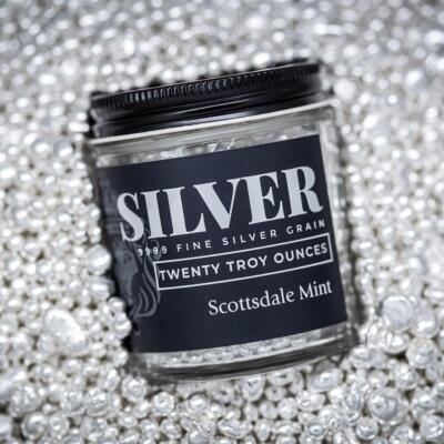 20 oz Silver Shot .9999 Fine Silver in Jar for Casting or Pouring #A637 ...