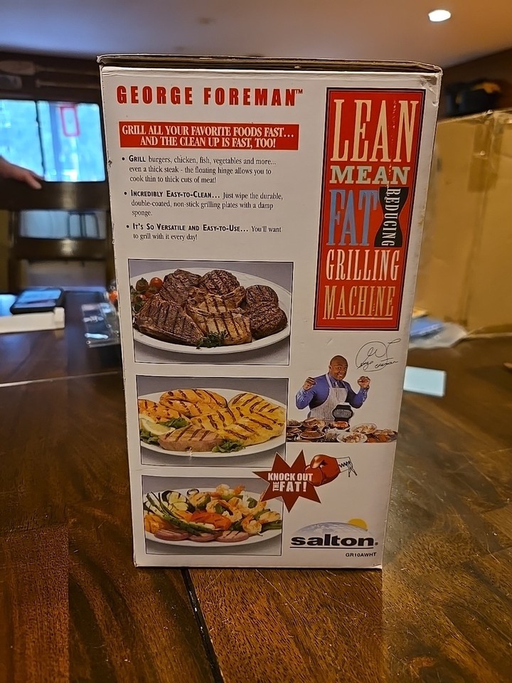 George Foreman Lean Mean Fat Reducing Grilling Machine GR-10A White NIB ...