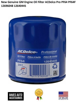 ACDelco Pro PF64 PF64F Genuine GM Engine Oil Filter | 12696048 12640445 ...