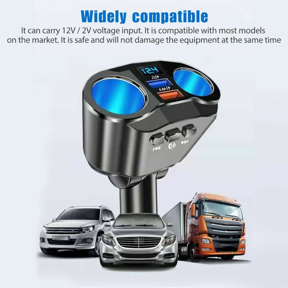Dual USB Car Fast Charger Cigarette Lighter Splitter Power Adapter ...