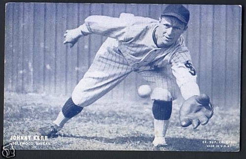 1928 Pacific Coast League Baseball Exhibit Card-Johnny Kerr-Hollywood ...