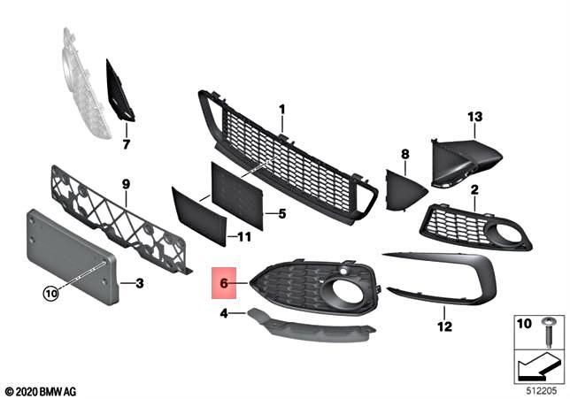 Genuine BMW F20N F21N Front Fog Light MPA PDC Grille Left OEM ...