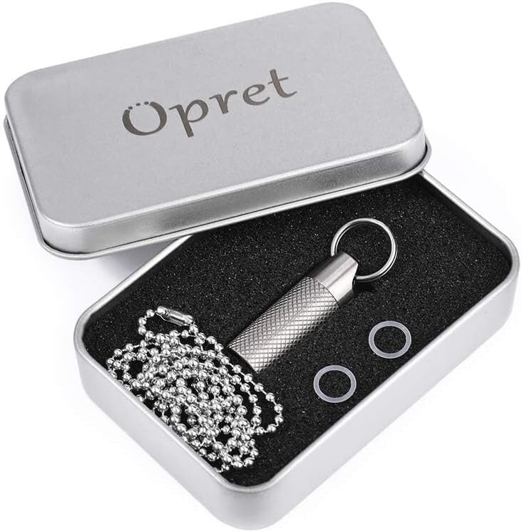 Small Pill Box Titanium Pill Fob Necklace Nitro Mini Waterproof Pill ...
