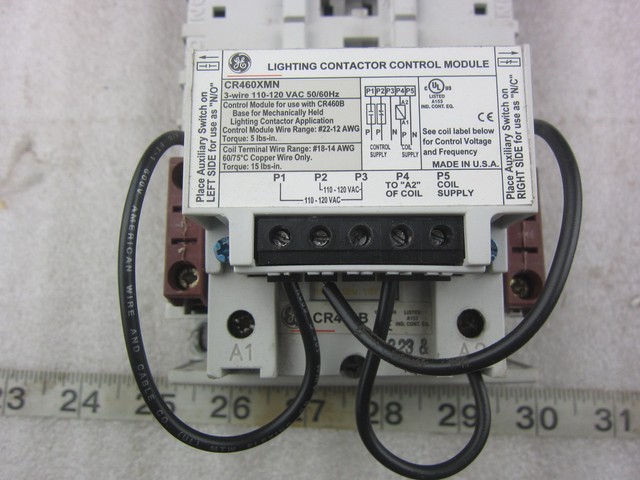 GE General Electric Cr460b 120v Coil Lighting Contactor W Cr460xmn ...