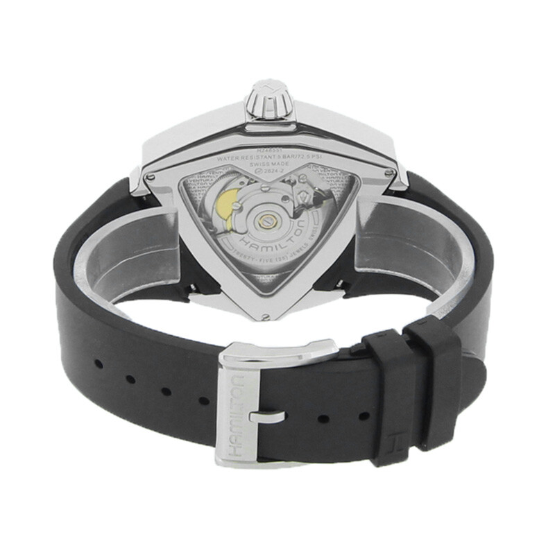 Hamilton XXL Ventura Mens Black Rubber Swiss Automatic Watch H24655331 ...