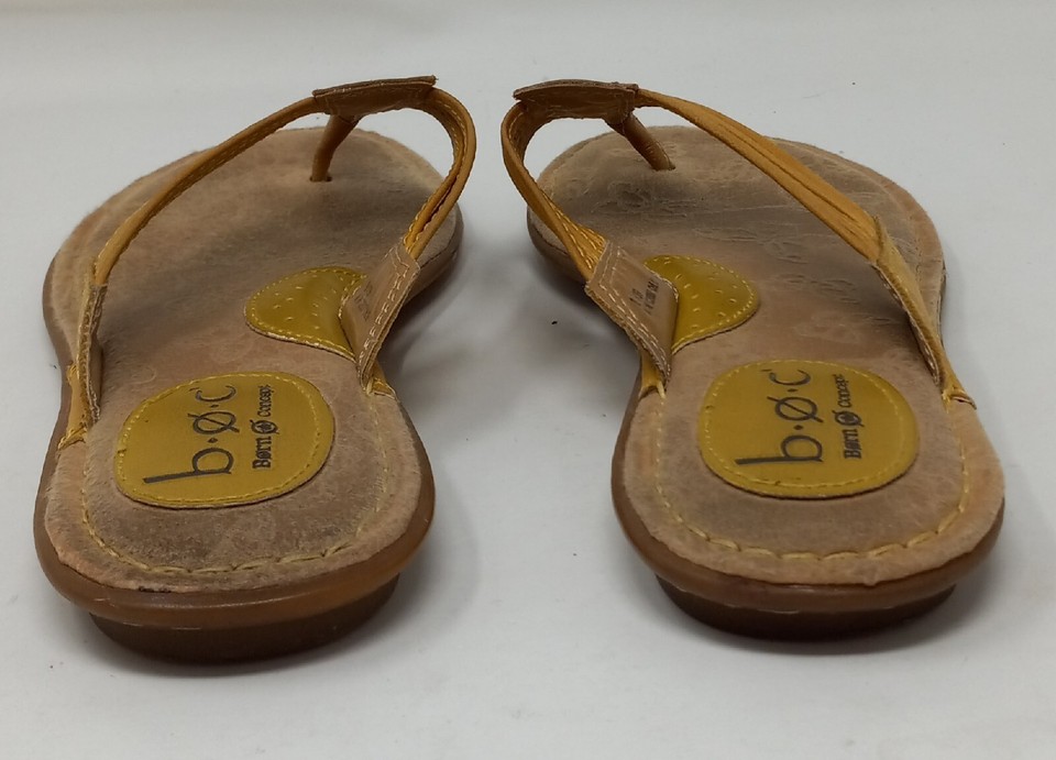 Born Boc Concept Gold Yellow Leather Flip Flop Slip On Flat Sandals ...