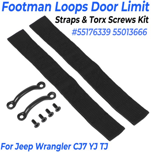 Footman Loops Door Limit Straps And Torx Screws Kit For Jeep Wrangler ...