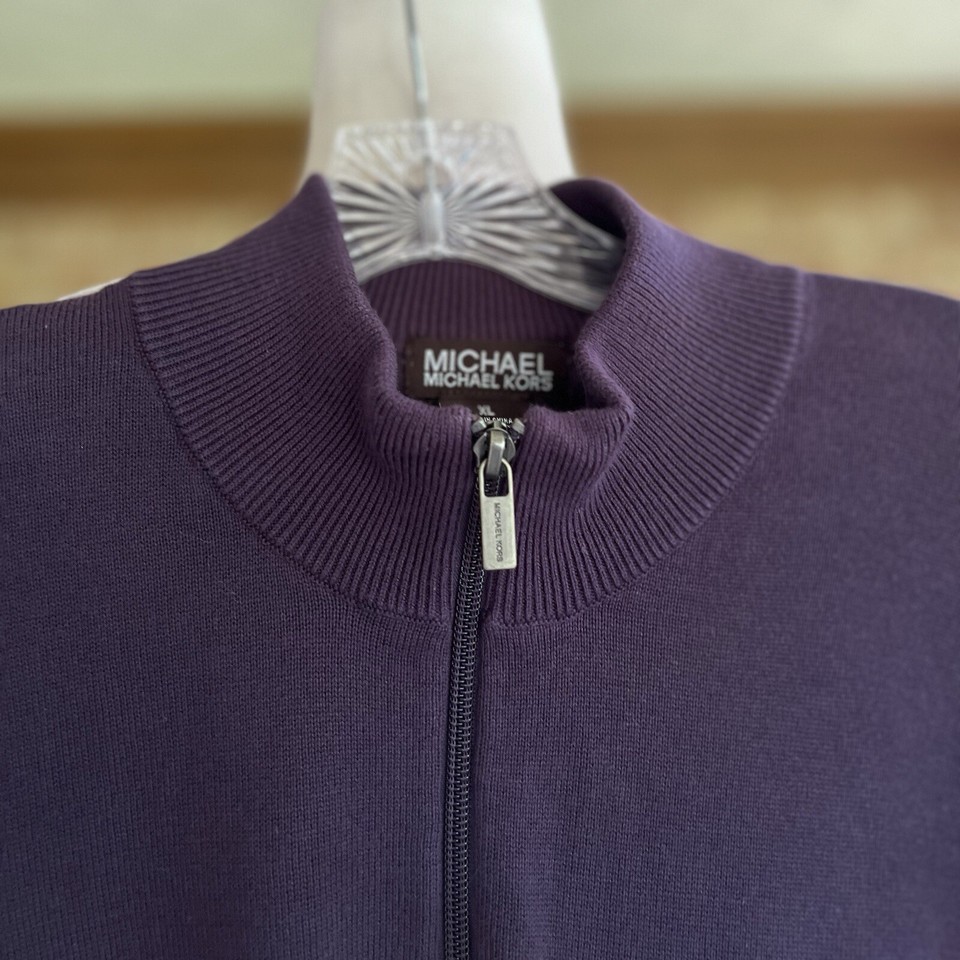 Michael Michael Kors Men’s Sweater XL Purple Quarter Zip Cotton | eBay