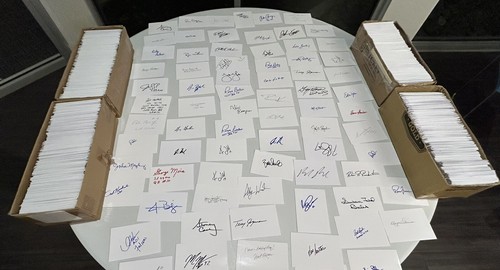 MASSIVE (5,500+) Sports Autograph 4x6 Index Card Lot HOF MLB NFL NBA ...