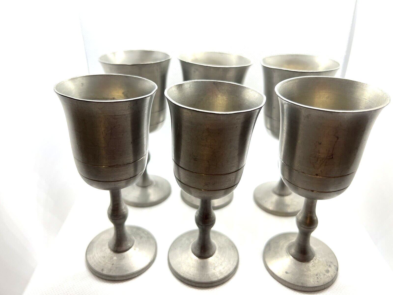 Vintage Hagness Pewter Cups 6 Pewter Cups with Stems Made in Norway | eBay