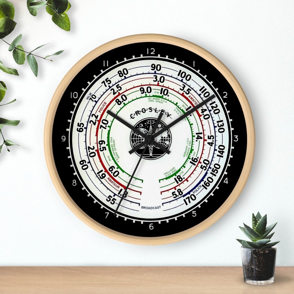 Crosley Shortwave dial Wall Clock for your ham shack radio room | eBay