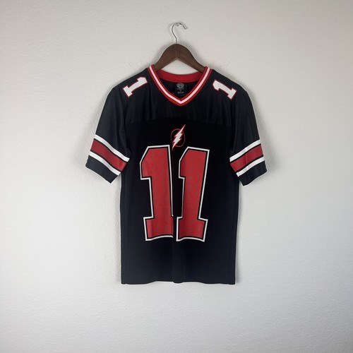 DC Comic Originals The Flash Football #11 Jersey Black Mens Shirt Size ...