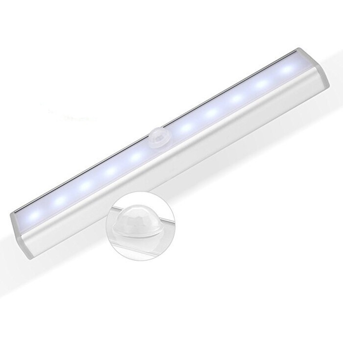 10 LED Closet Light USB Night Kitchen Rechargeable Motion Sensor Bar ...