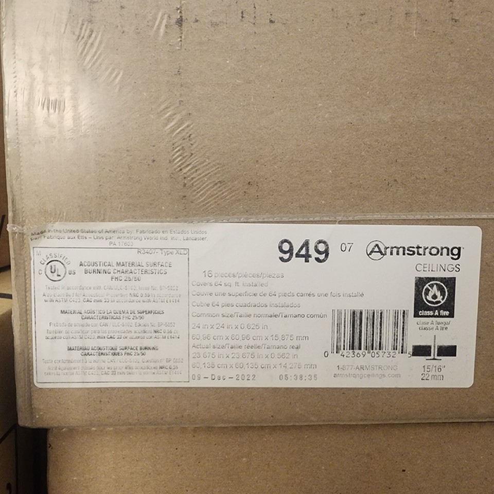 Armstrong 949 Texture Acoustical Ceiling Tile Panel 24" x 24" 16 Pc | eBay
