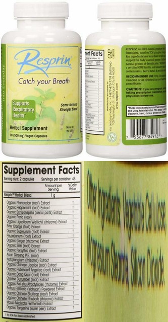 Resprin Natural Breathing Enhancement 500 Mg. - 90 Capsules for sale ...