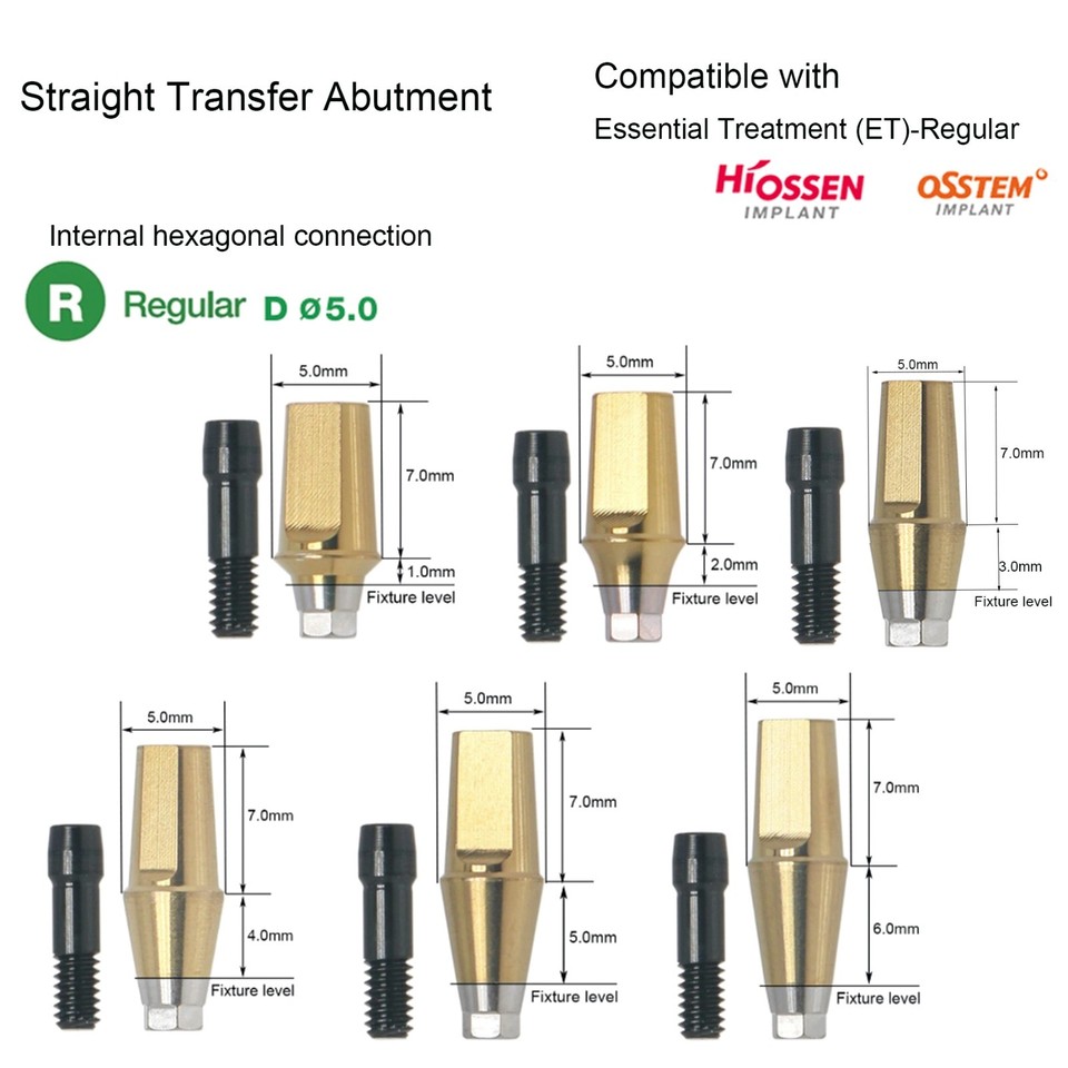 US Oss Hiossen TS Abutment Straight Ti Cemented Dental Abutment Fit ...