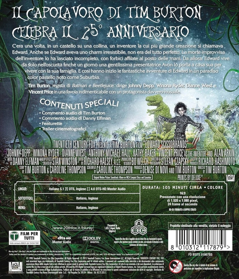 Edward Mani Di Forbice (25° Anniv.Edt.) (Blu-ray) Dianne Wiest (UK ...