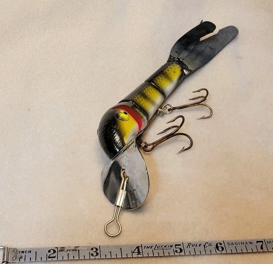 Rare Bud Stewart Rat Man Jointed Wood Crankbait Lure Musky Pike Sucker ...