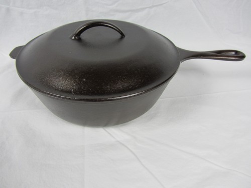 Lodge No. 8 Chicken Fryer With Lid 3 Notch Vintage Cleaned Re-seasoned ...