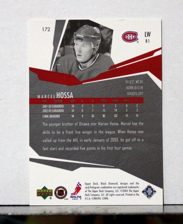 2003-04 Black Diamond #172 Marcel Hossa - Montreal Canadiens | eBay