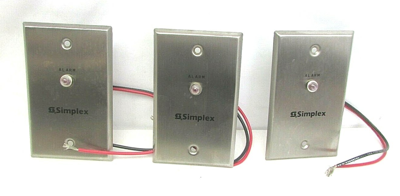 (3) Simplex Alarm LED Remote Indicator Wall Plate NEW 2098 9806 9808 ...