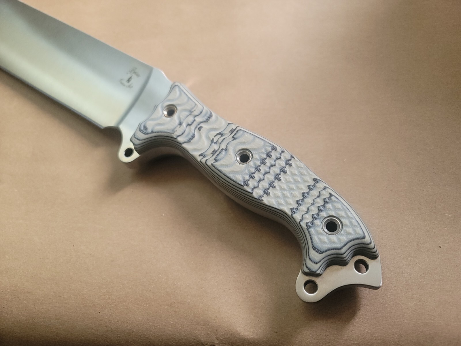 Busse Custom Shop MOAB Mother Of All Bowies, Hand Applied Satin, Tan ...