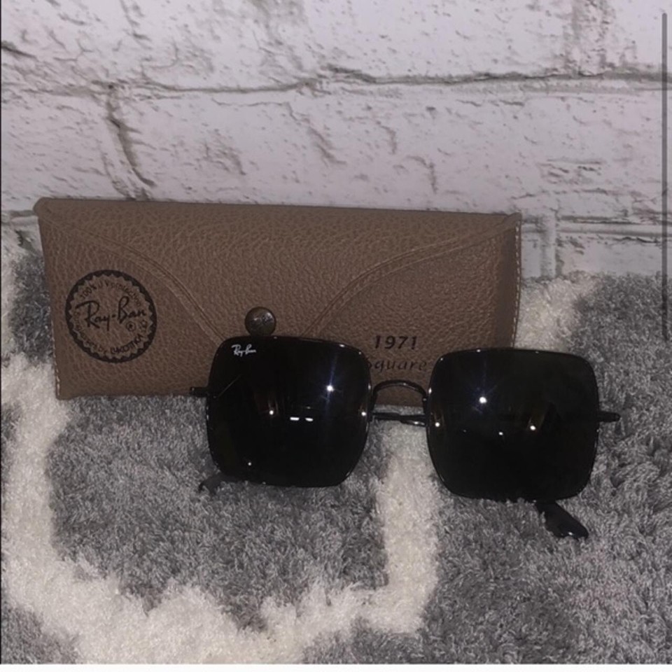 Ray-Ban Square 1971 Classic Men's Sunglasses - Gold Frame with Green ...