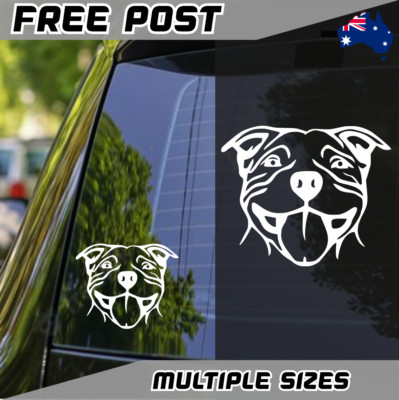 Staffy Sticker Car Decal Puppy Paw Pet Dog On Board Staffordshire Bull ...