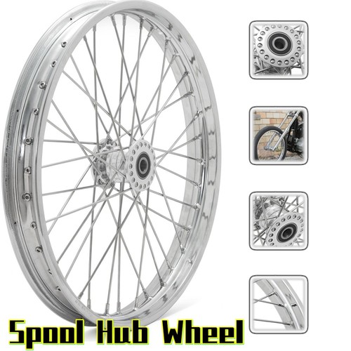 21"x1.85 Spool Spoked Front Wheel Rim Hub for Harley Sportster Chopper ...