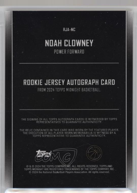 2023-24 Topps Midnight Rookie Jersey Moon Beam /50 Noah Clowney #RJA-NC ...